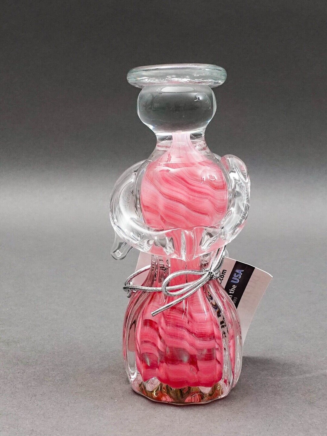 Blenko Angel Pink Swirl Hand Blown Art Glass Figurine Sculpture 5 3/8 ...