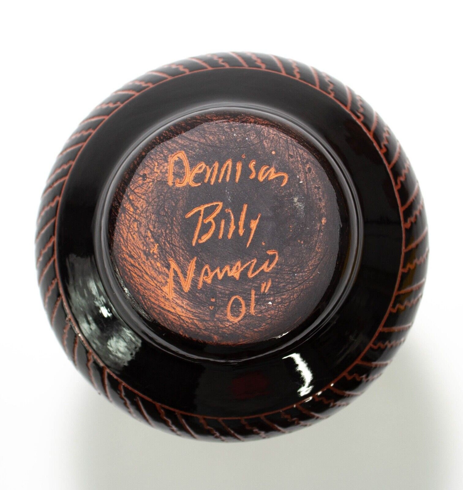 Billy Dennison Navajo Native American Southwest Indian Etched Pottery ...