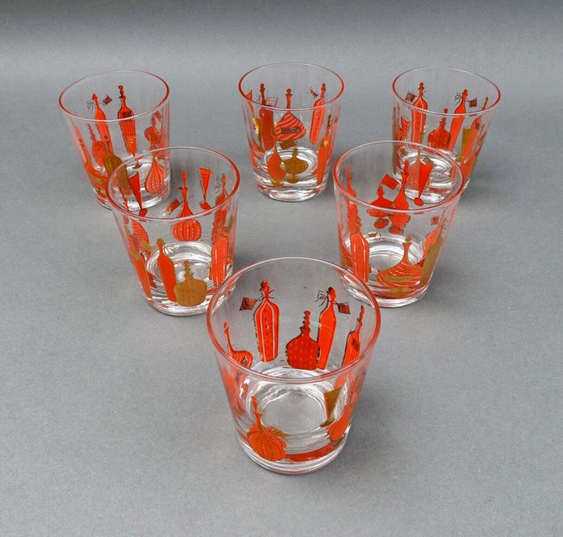 Gay Fad Tom Collins Mid Century Modern Bordeaux Tumbler Glasses 3 1/4 ...