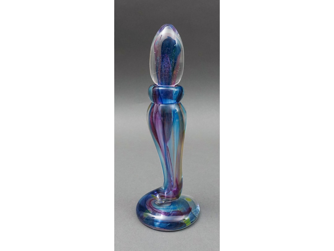 Andrew Shea Signed Hand Blown Art Glass Perfume Bottle With Dauber - Etsy