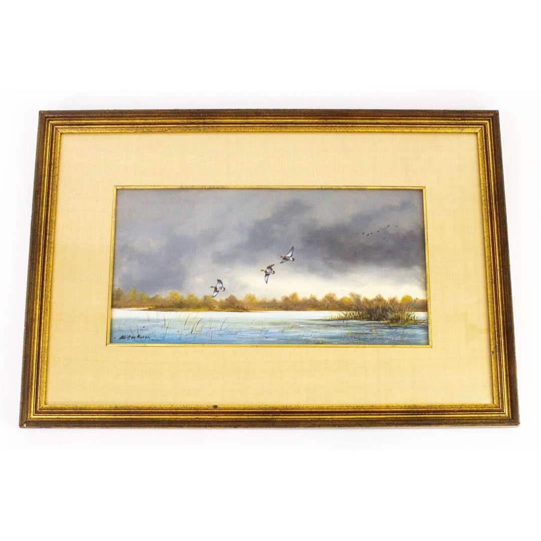 Al Barker b. 1941 NJ Artist Oil on Board Painting a Marsh Scene 1987 - Etsy