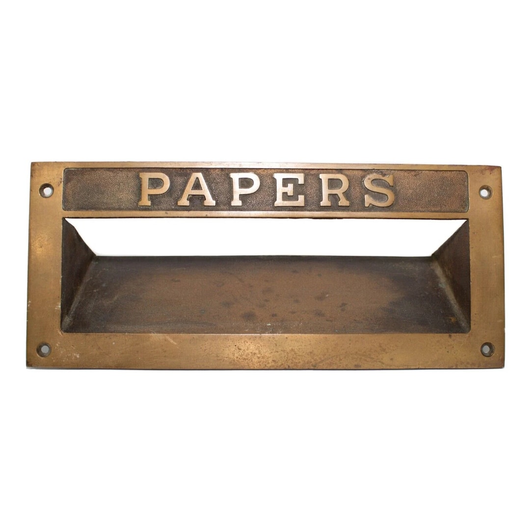 Antique Papers Heavy Cast Brass Letters Mail Drop Slot Door Fixture - Etsy