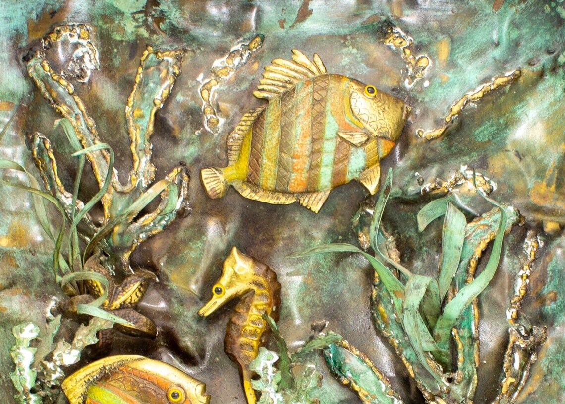 Fco Lopez Metal Hand Painted Marine Life Fish Wall Hanging 3D Pop Art ...