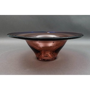 Blenko Amethyst Purple Blue Art Glass Centerpiece Fruit Bowl 14 3/8 ...