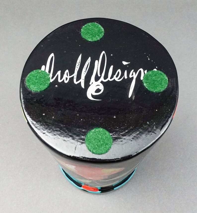 Droll Designs Hand Painted Pear Fruit Art Pottery Large Lidded Jar ...