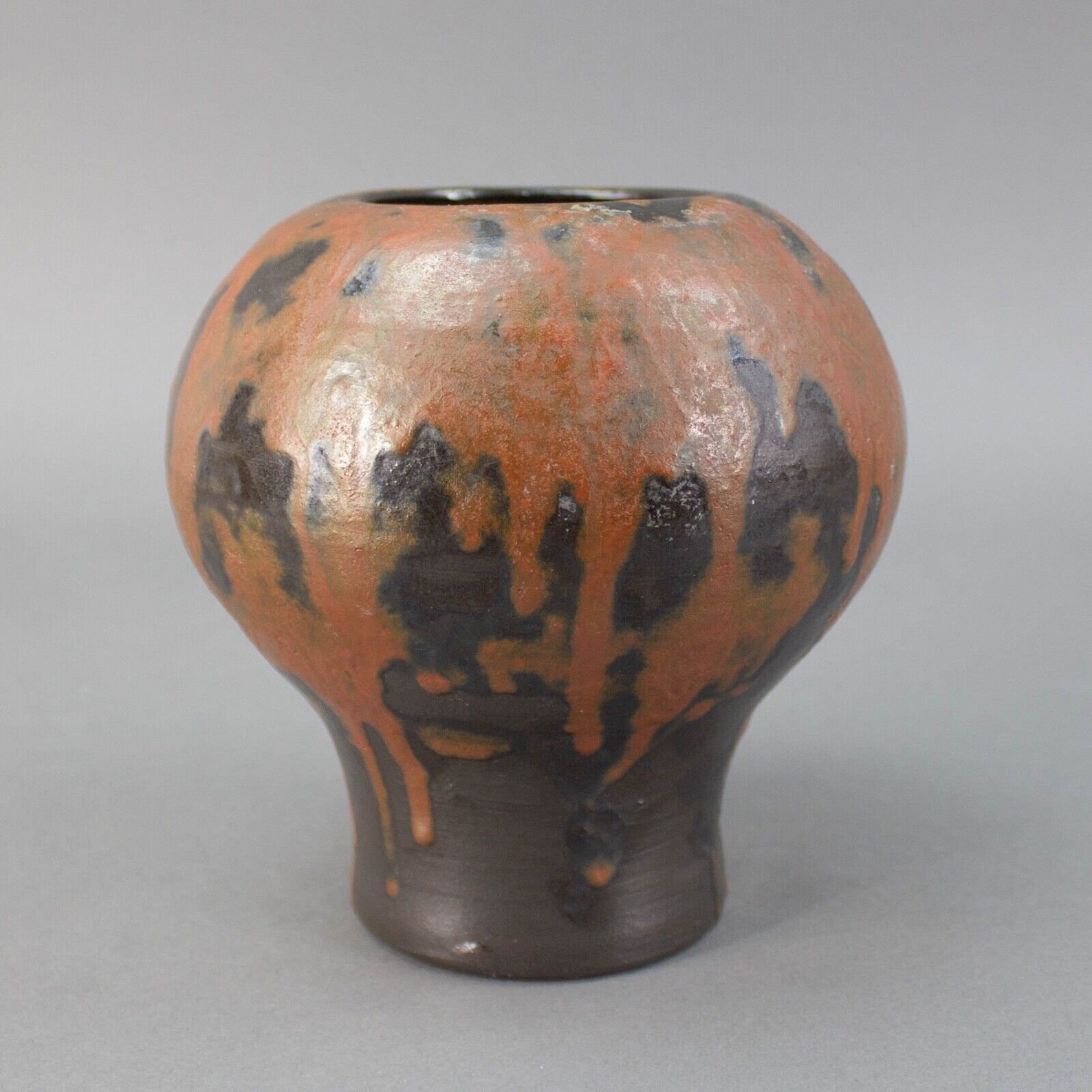 Vintage Studio Art Pottery Drip Glaze Vase Two Fish Mark 5 3/4" High - Etsy