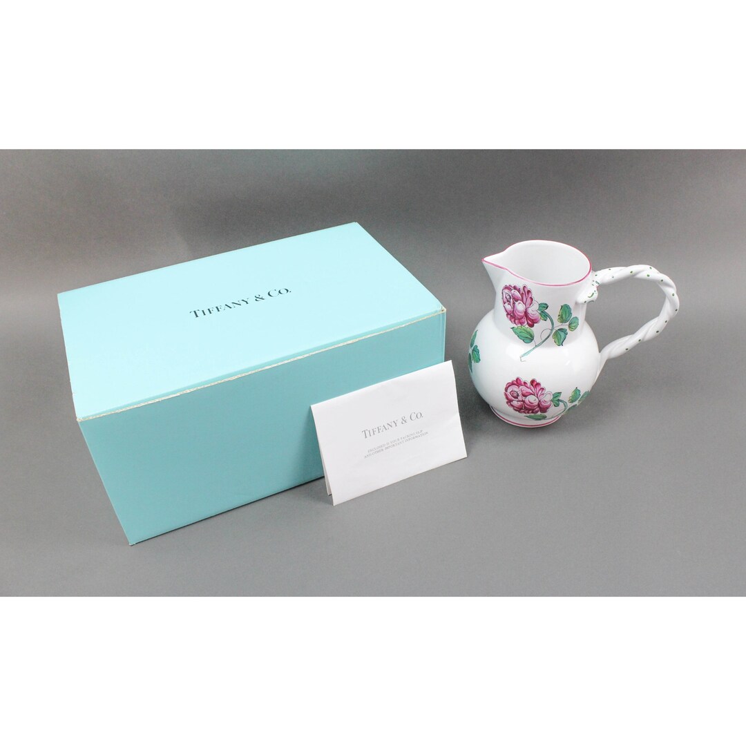 Tiffany & Co Portugal Strasbourg Flowers Pitcher Snake Handle With Blue ...