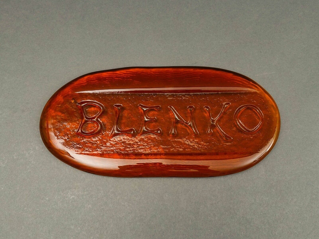 Blenko Glass Amber Retail Display Advertising Store Dealer Sign 12 1/2 ...