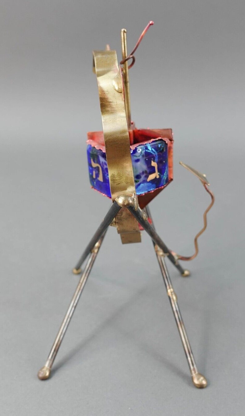 Gary Rosenthal Mixed Metal Spinning Art Glass Dreidel Judaica Hanukkah ...