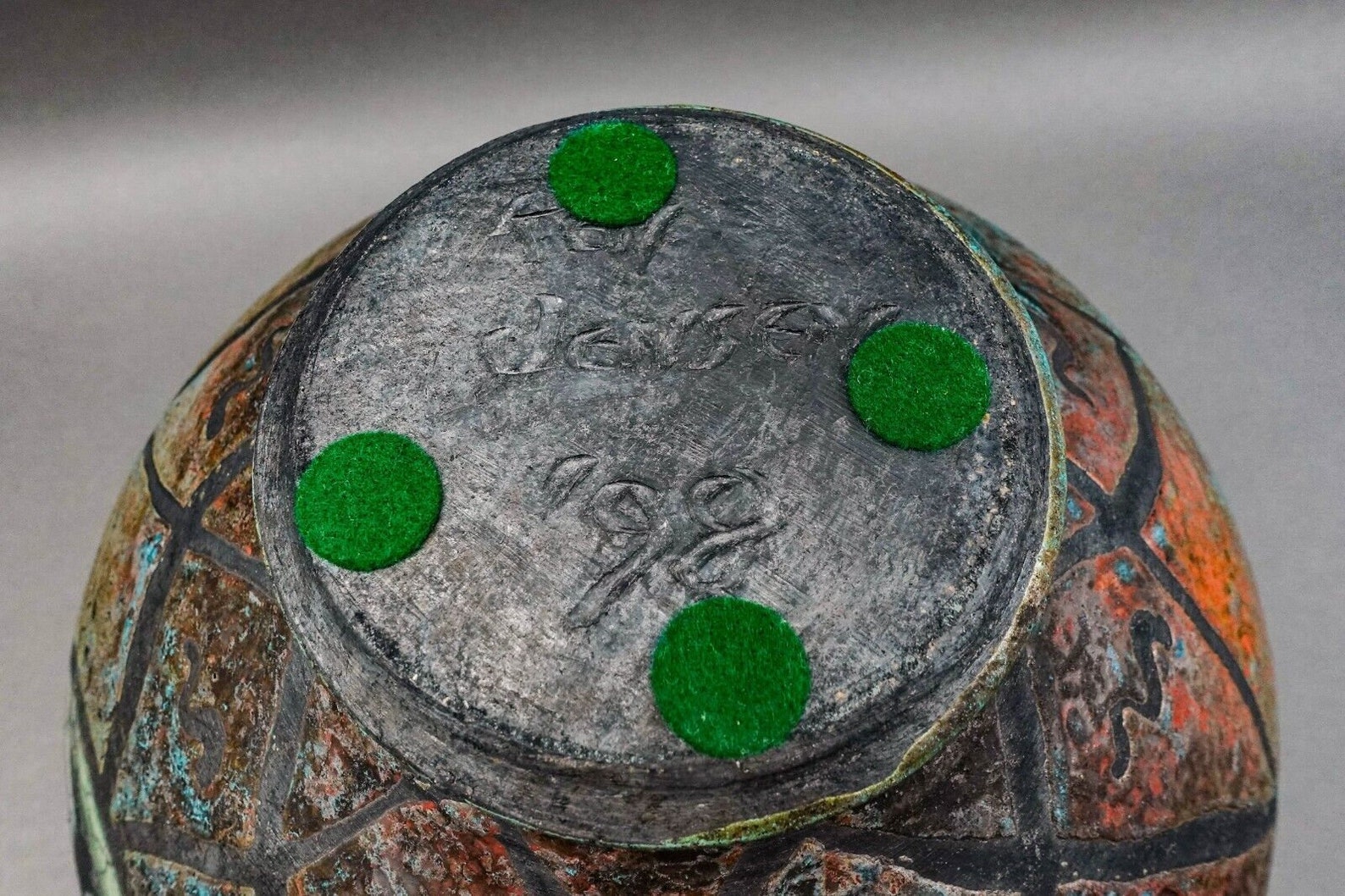 Ken Jensen 1998 Signed Large Landscape Scene Raku Pottery Covered ...