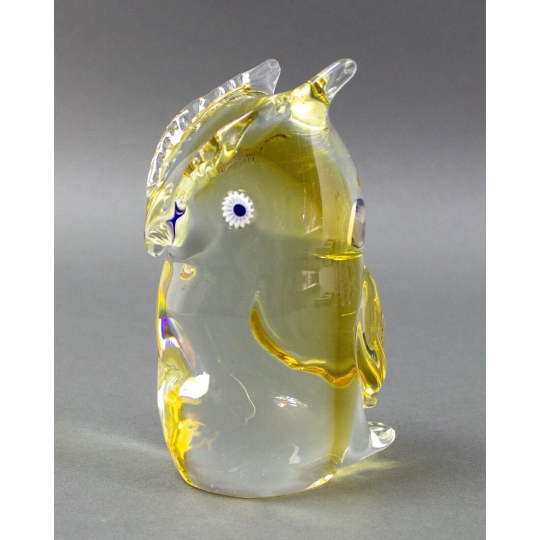 Luigi Onesto for Oggetti Italian Murano Sommerso Owl Art Glass Rare - Etsy