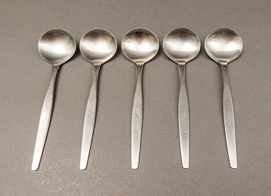 Gense Sweden MCM Focus 18-8 Stainless Satin 6 7/8" Round Soup Spoon Set ...