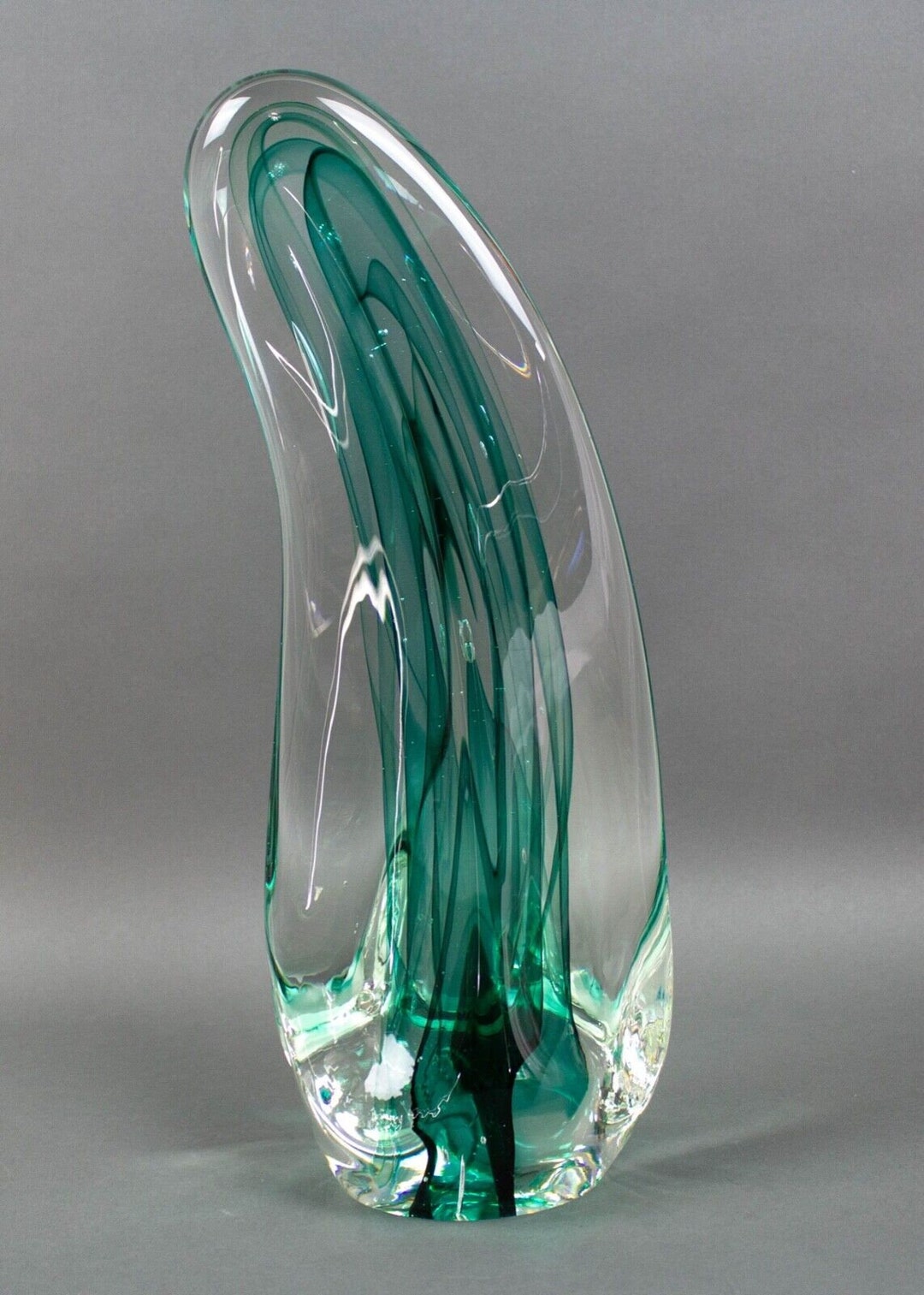 Jim Karg Signed Vintage 1999 "scimitar" Green Studio Art Glass ...