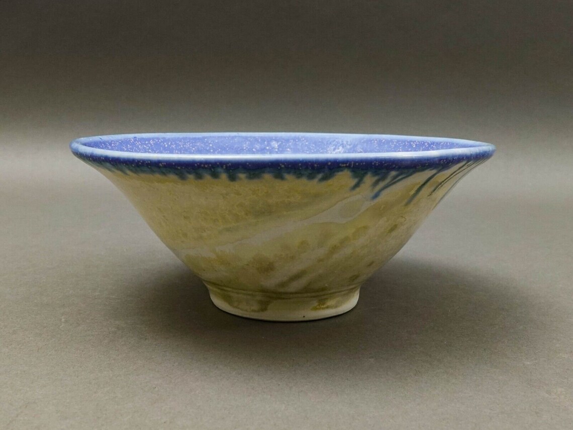 Edgecomb Potters Maine Blue Green Crystalline Glazed Art Pottery Bowl ...