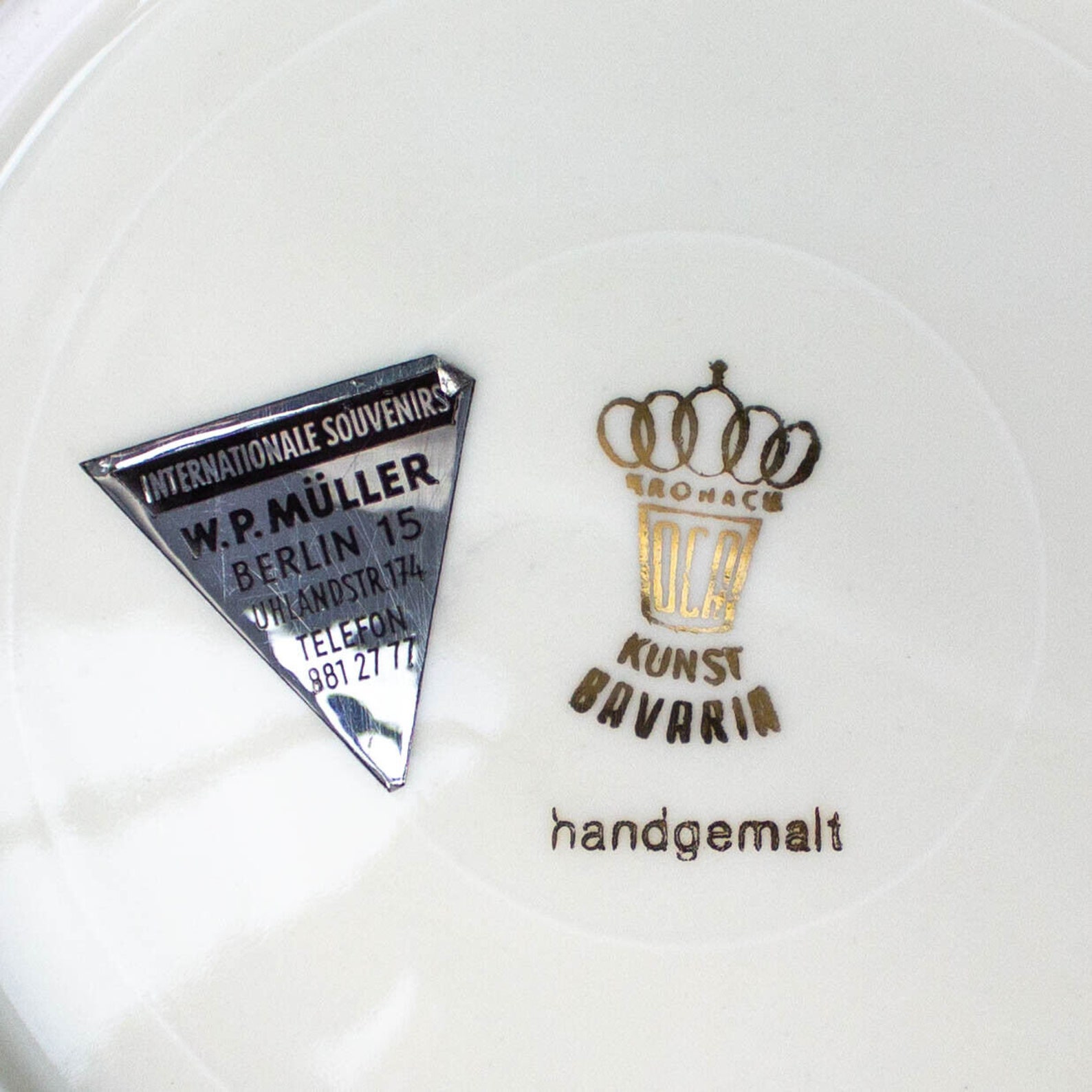 Kunst Kronach Handgemalt Berlin Crest Gold Tea Cup Saucer Luncheon ...