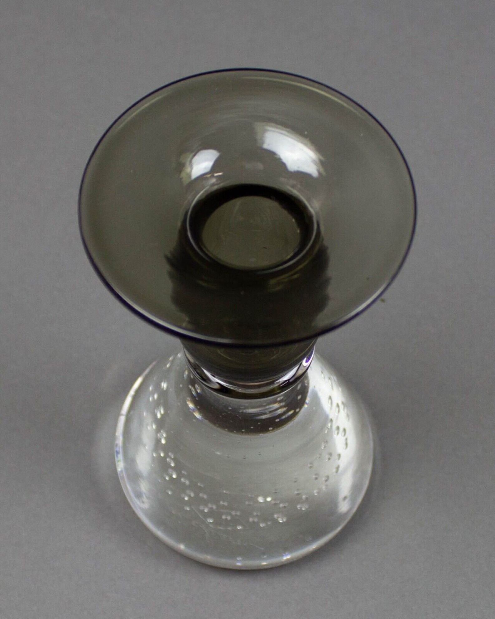 Blenko Glass Carl Erickson Smoke Controlled Bubble MCM Candlestick ...