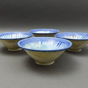 Edgecomb Potters Maine Blue Green Crystalline Glazed Art Pottery Bowl ...