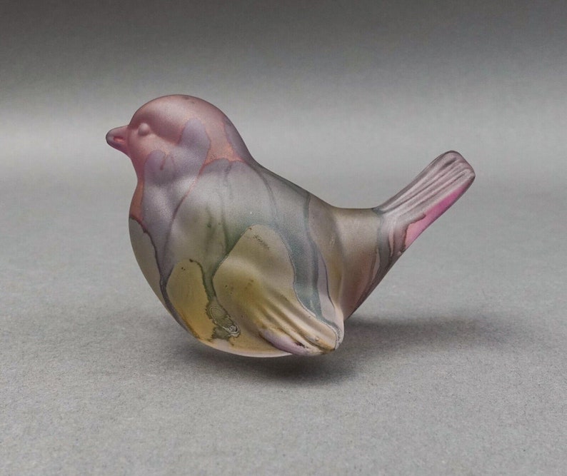 Fenton Vintage Hand Painted Satin Reuven Art Glass Bird Figurine - Etsy