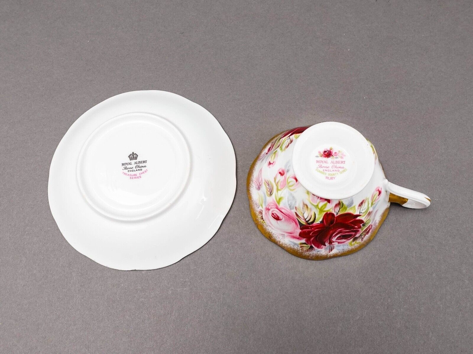 Royal Albert England Summer Bounty Series Ruby Tea Cup & Saucer - Etsy