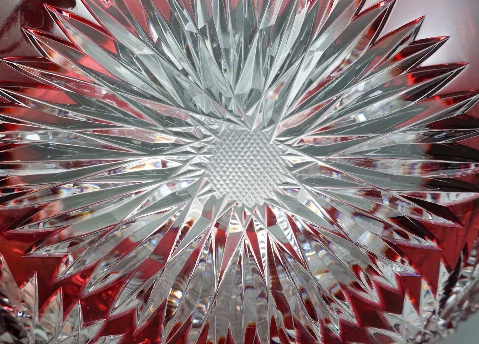 Bohemian Czech Ruby Red Sawtooth Rim Cut to Clear Crystal - Etsy