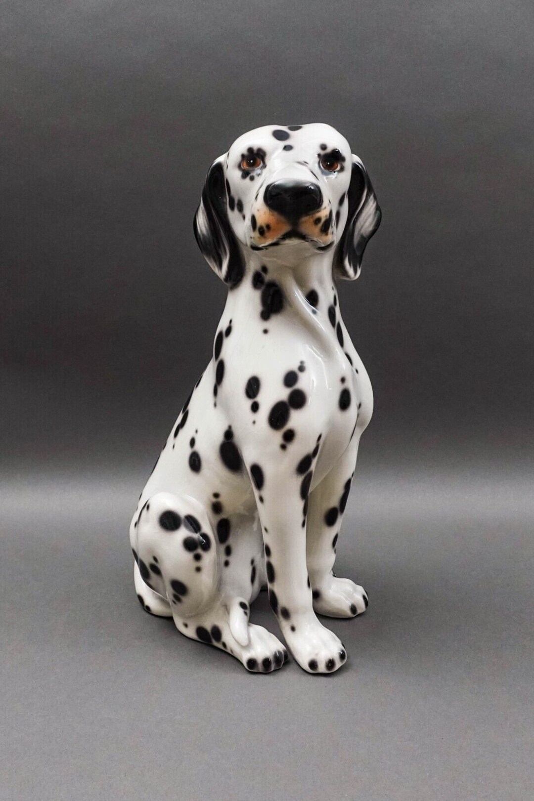 Vintage MCM Italian Glazed Ceramic Pottery Dalmation Dog Sculpture 15 1 ...
