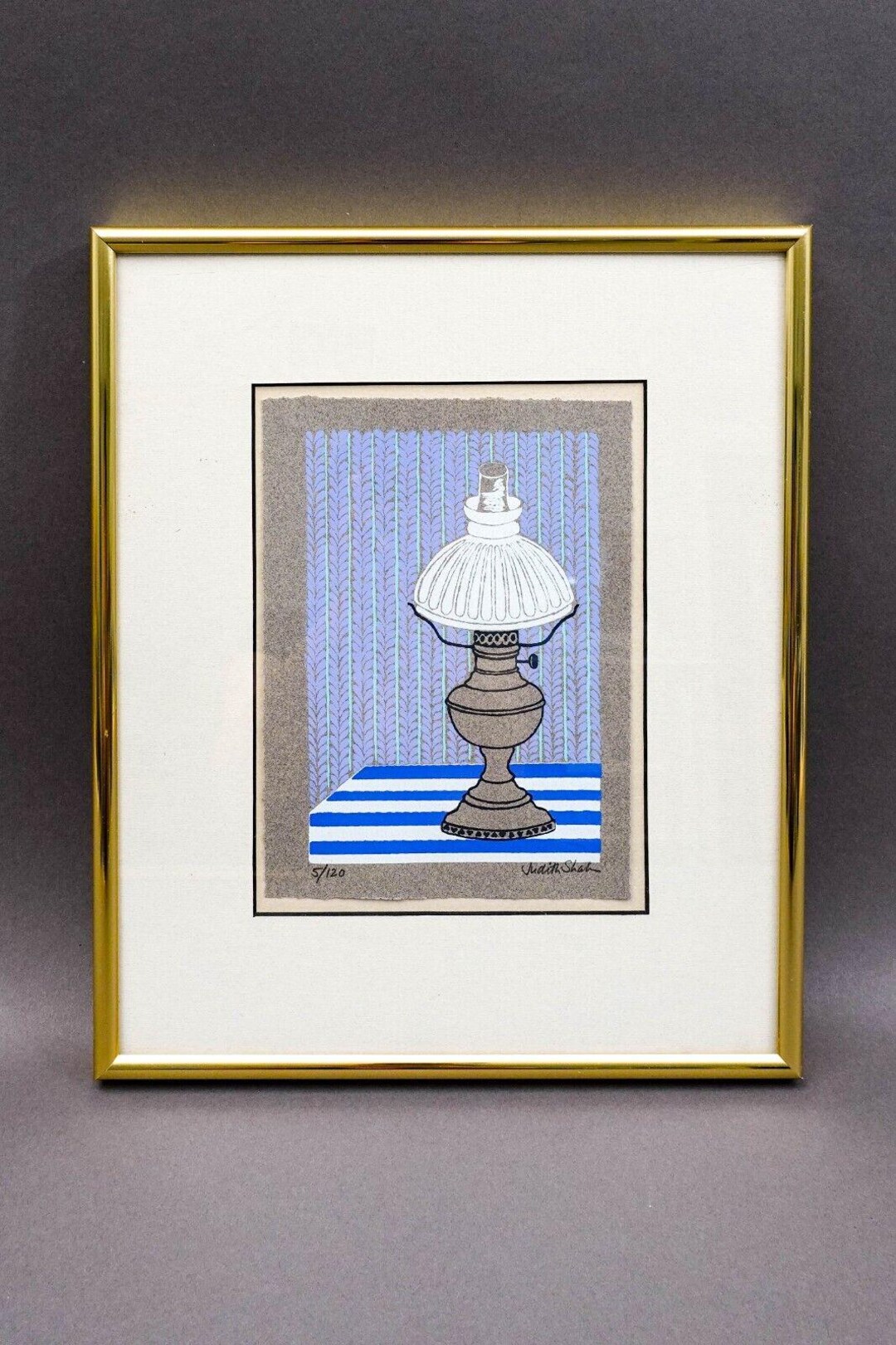 Judith Shahn (1929-2009) "lamp" Framed & Matted Serigraph Signed 5/120 ...
