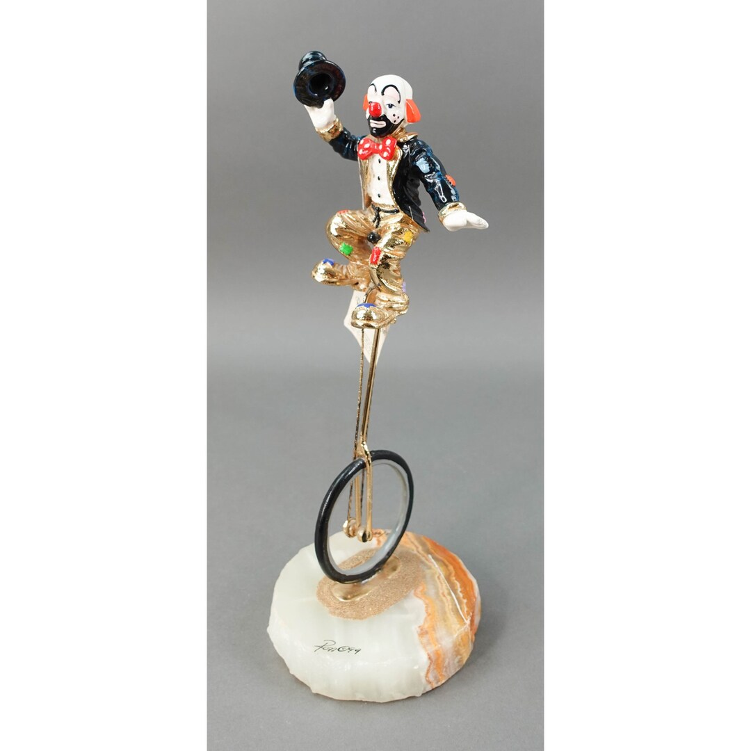 Ron Lee 1999 "hobo Joe on Unicycle" 24K Clown Figurine Signed ...
