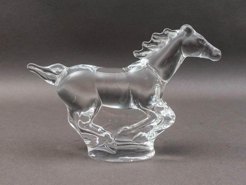 Steuben Crystal Signed Peter Drobny Full Gallop Horse Glass Figurine ...