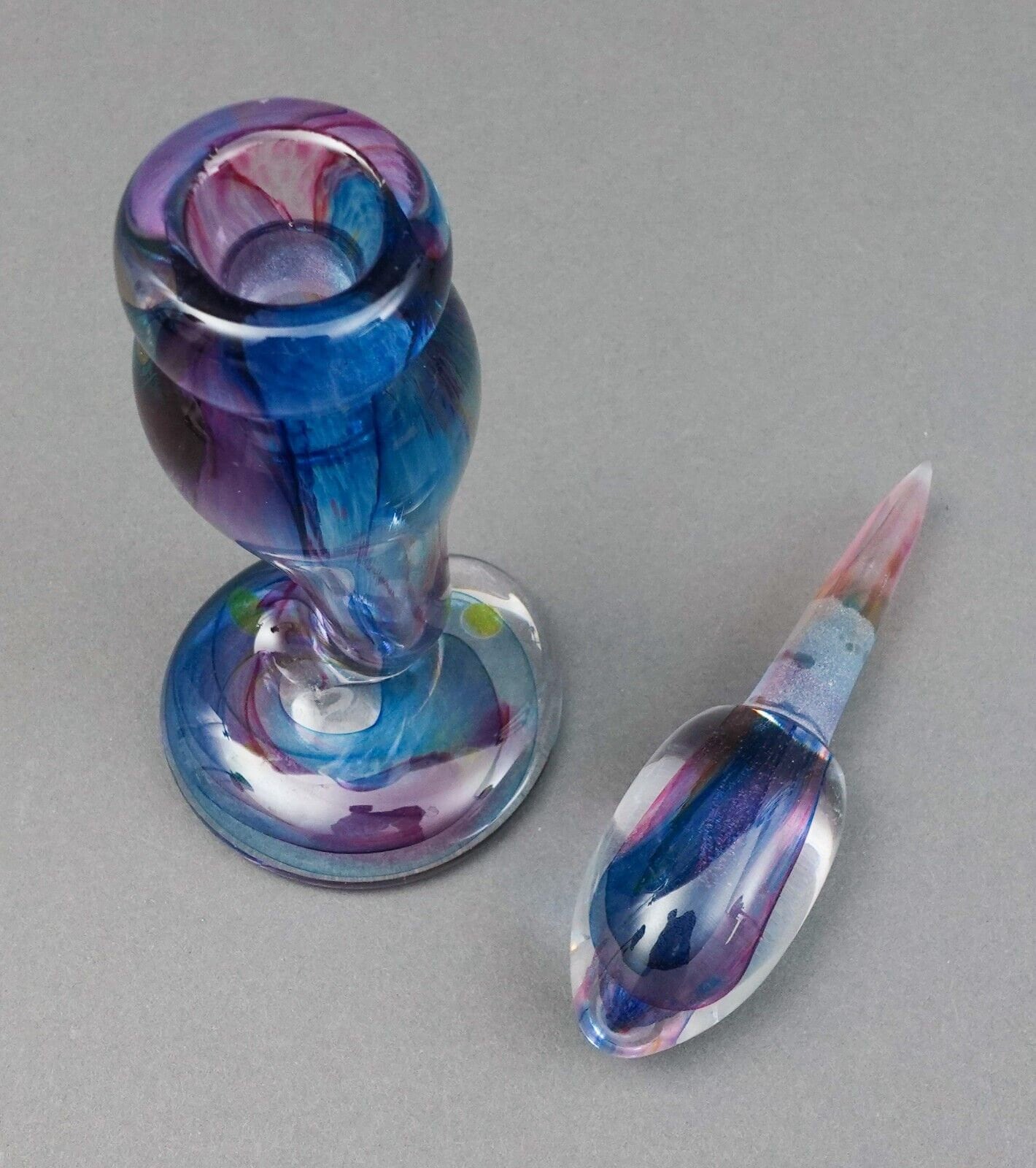 Andrew Shea Signed Hand Blown Art Glass Perfume Bottle With Dauber - Etsy