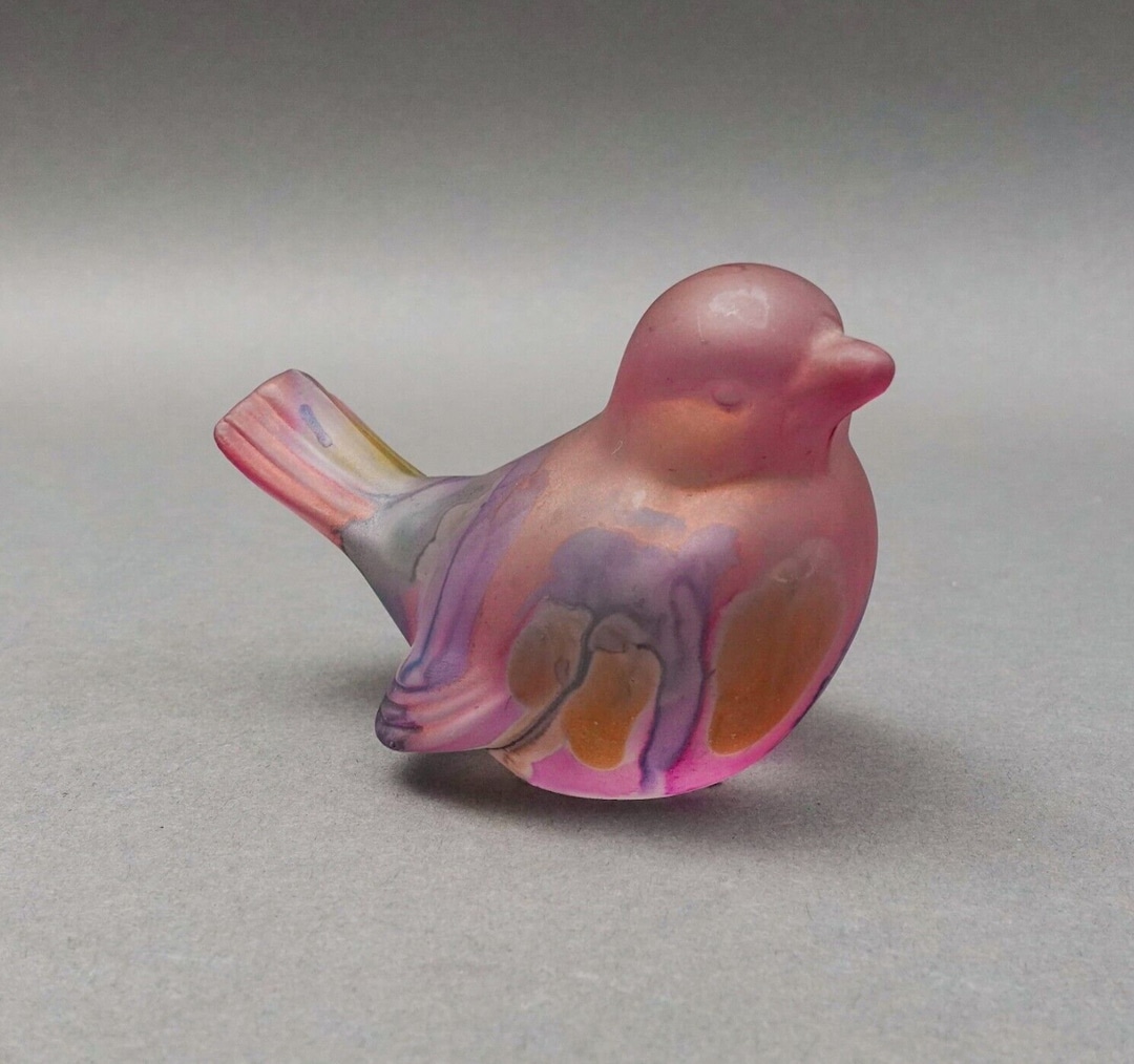Fenton Vintage Hand Painted Satin Reuven Art Glass Bird Figurine - Etsy