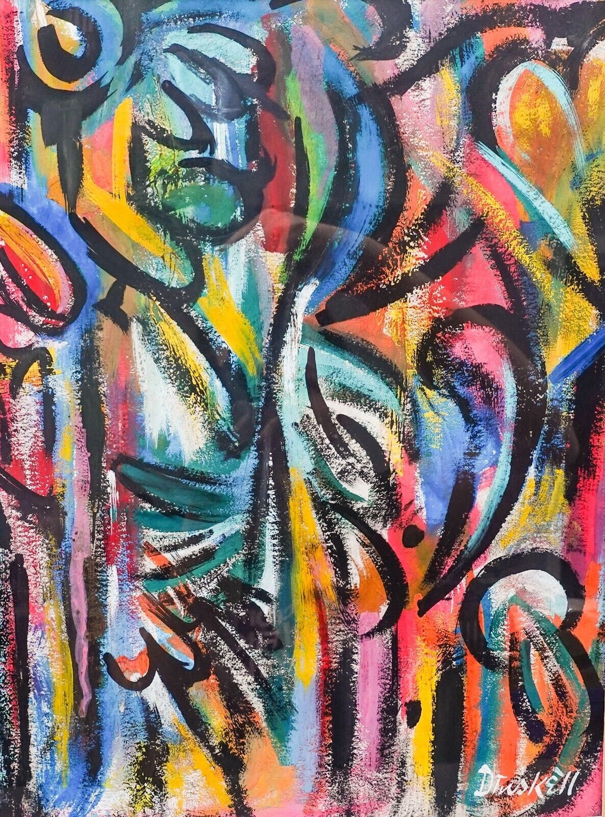 David Clyde Driskell (american, 1931-2020) Signed Oil on Paper Painting ...