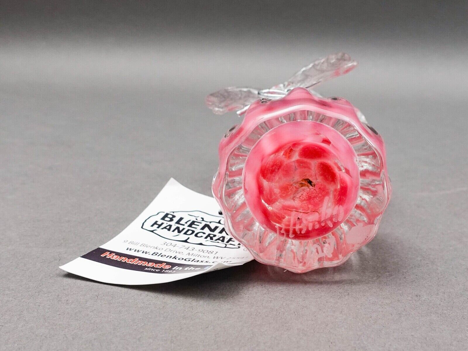Blenko Angel Pink Swirl Hand Blown Art Glass Figurine Sculpture 5 3/8 ...