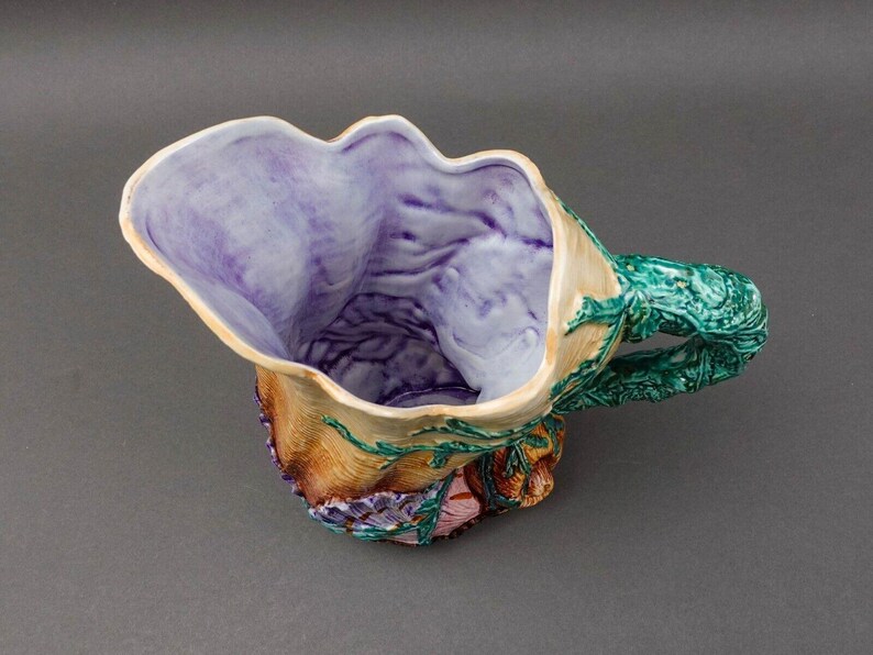 Vietri Italy Acquarello Majolica Sea Shells Seaweed Beverage Jug ...