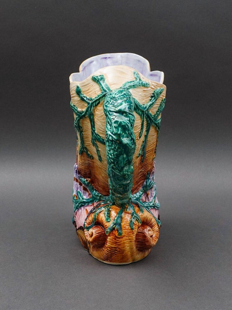 Vietri Italy Acquarello Majolica Sea Shells Seaweed Beverage Jug ...
