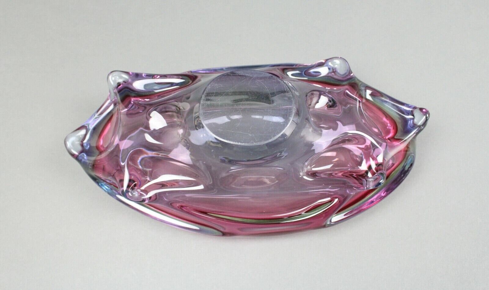Jan Beranek Skrdlovice Czech Art Glass Sommerso Red Core Large 14" Bowl ...