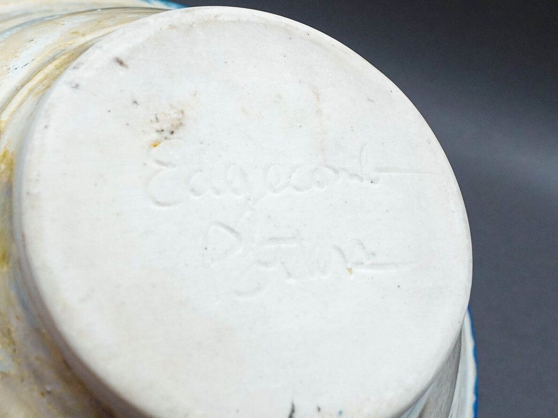 Edgecomb Potters Maine Blue Green Crystalline Glazed Art Pottery Bowl ...