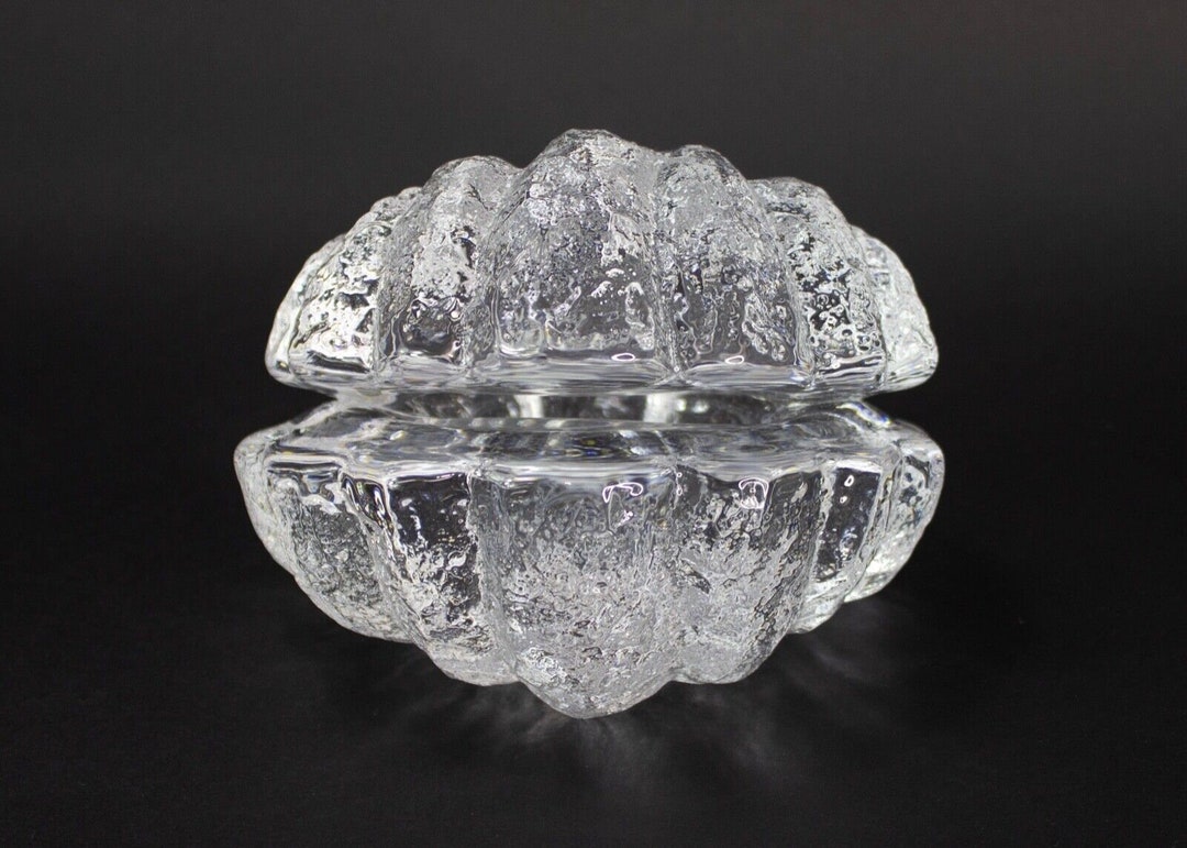 Impressive Heavy Clam Shell Art Glass Sculpture Nautical 6 1/2" - Etsy