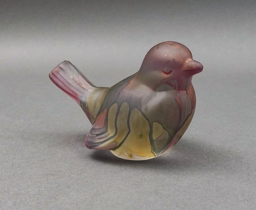 Fenton Vintage Hand Painted Satin Reuven Art Glass Bird Figurine - Etsy