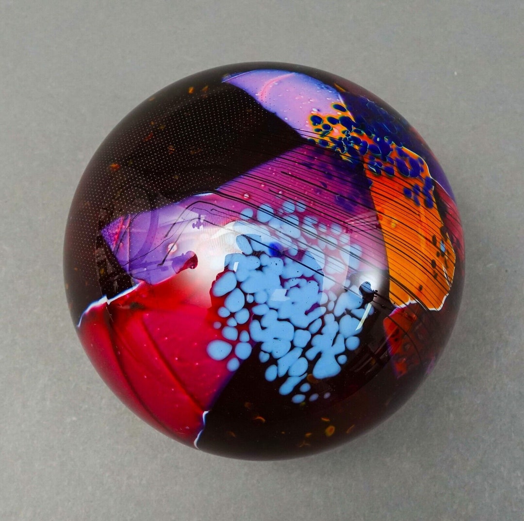 Eric Brakken Glasshouse Studio Art Glass Magnum Paperweight 1992 Signed ...