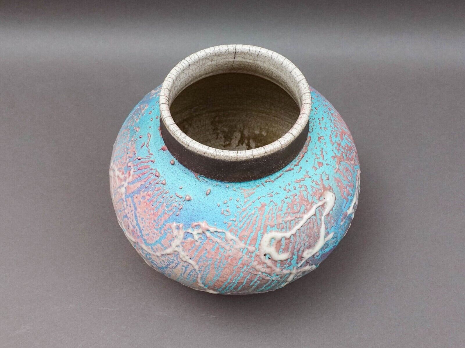 Steven Forbes Desoule 1987 Signed Raku Studio Pottery Urn Vase ...