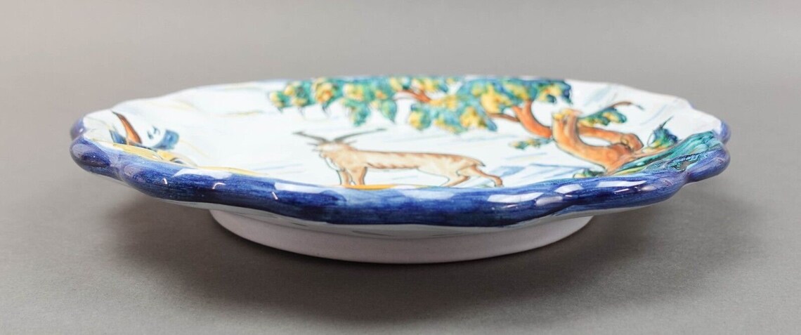 Talavera Spain Vintage Signed No. 25 Hand Painted Ibex Majolica 9" Wall ...