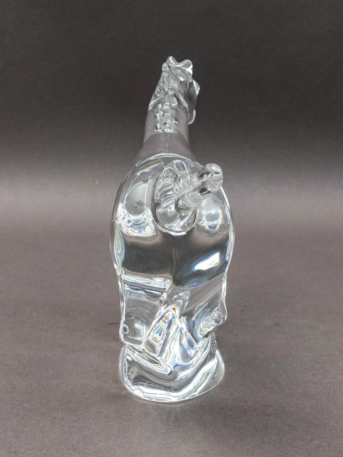 Steuben Crystal Signed Peter Drobny Full Gallop Horse Glass Figurine ...