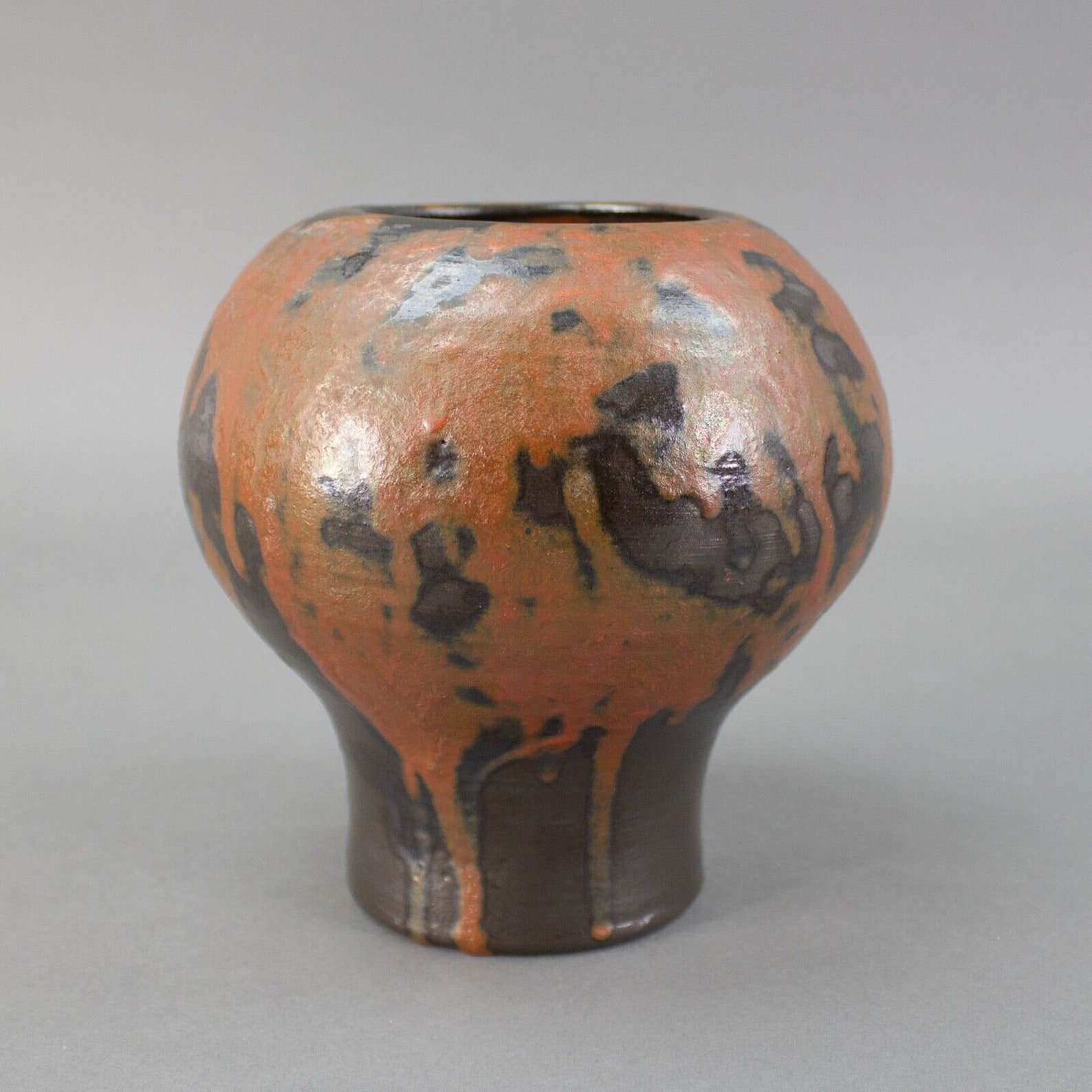 Vintage Studio Art Pottery Drip Glaze Vase Two Fish Mark 5 3/4" High - Etsy