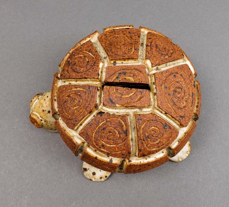 Vintage Signed Studio Art Pottery Turtle Coin Bank Figurine - Etsy