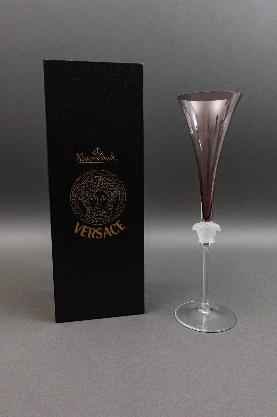 Versace Rosenthal Medusa Lumiere Purple Amethyst Crystal Champagne ...