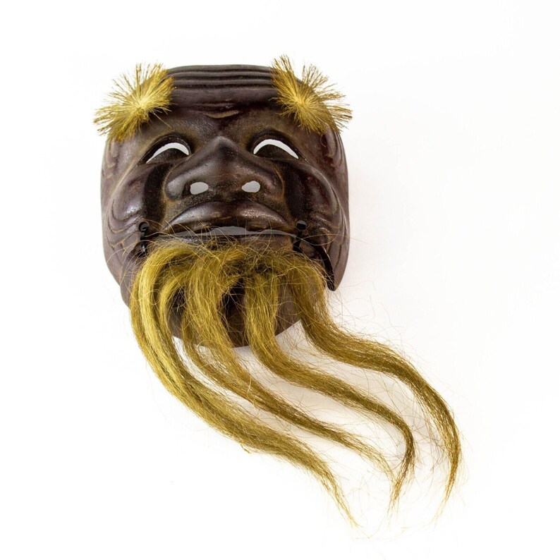 Cast Iron Japanese Noh Theater Mask Shiwa Jyou Old Man With ...