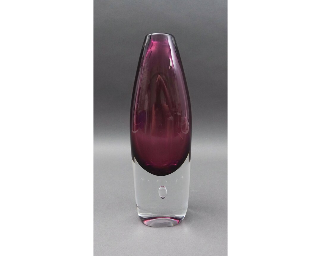 Afors Sweden GH211 Ernest Gordon Signed Purple Amethyst Art Glass Vase ...
