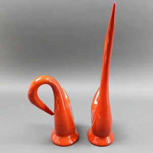 Jaru California Pair Orange Art Pottery Swans Bird Sculpture Mid ...