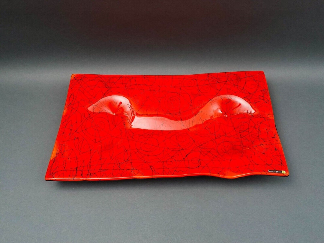 Andreas Meyer Israel Vered Meyer Signed Red Fused Nahariya Glass ...
