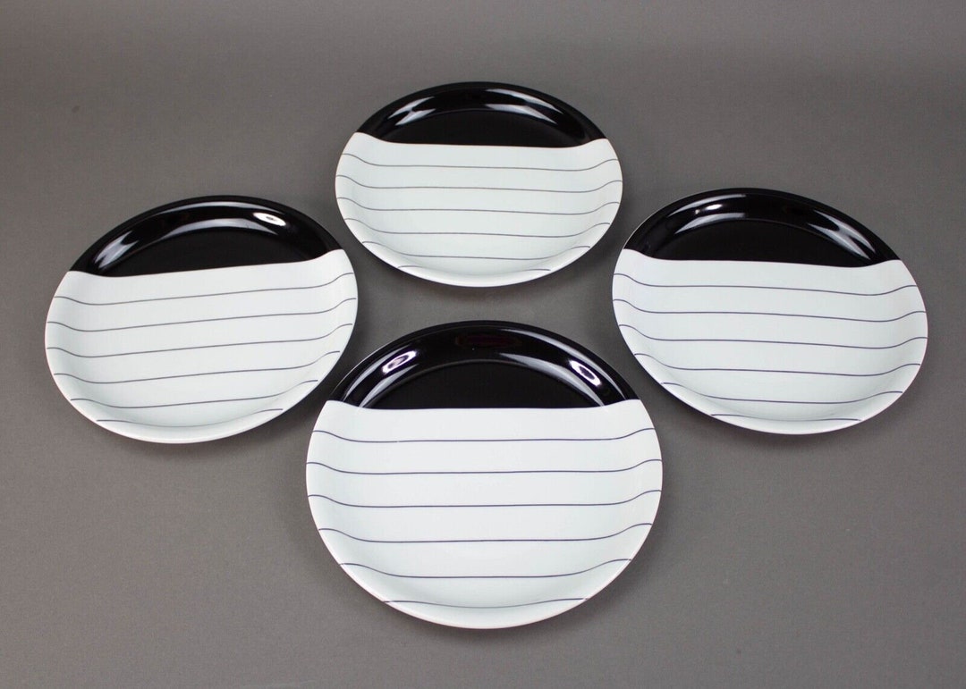 Vista Alegre Harmony Block Jack Prince Black White 7 7/8" Salad Plates ...